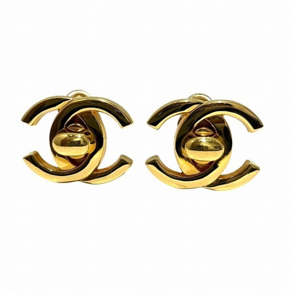 CHANEL | Jewelry | Chanel Coco Mark Earrings Turn Lock Accessories For ...